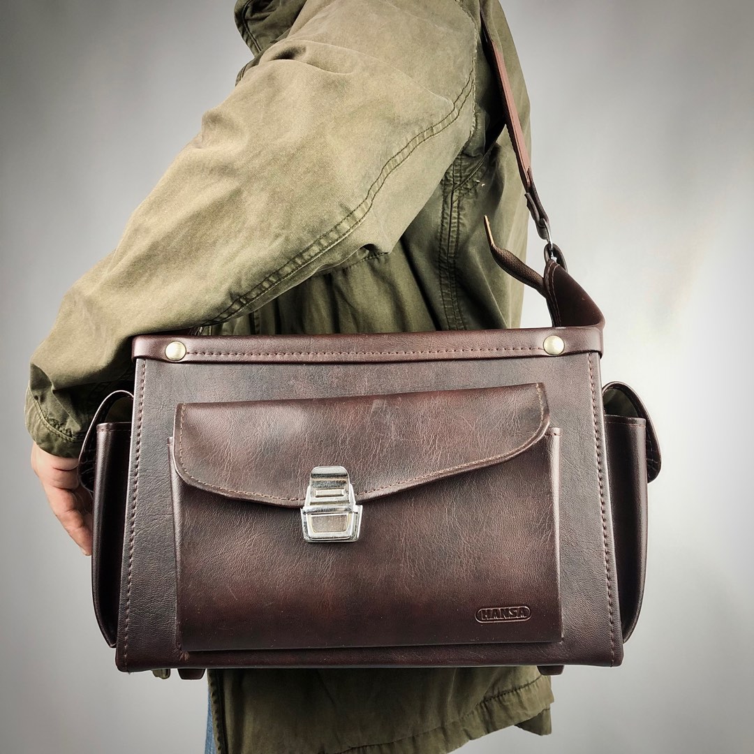 Vintage Vegan Leather HANSA Solid Protective Photo Bag Camera Bag Circa ...