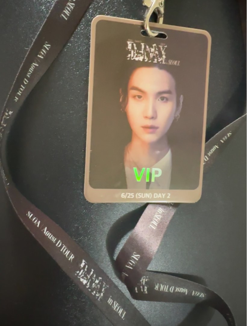 VIP Day 2 Lanyard Suga|Agust D Tour D-day in Seoul, Hobbies & Toys ...