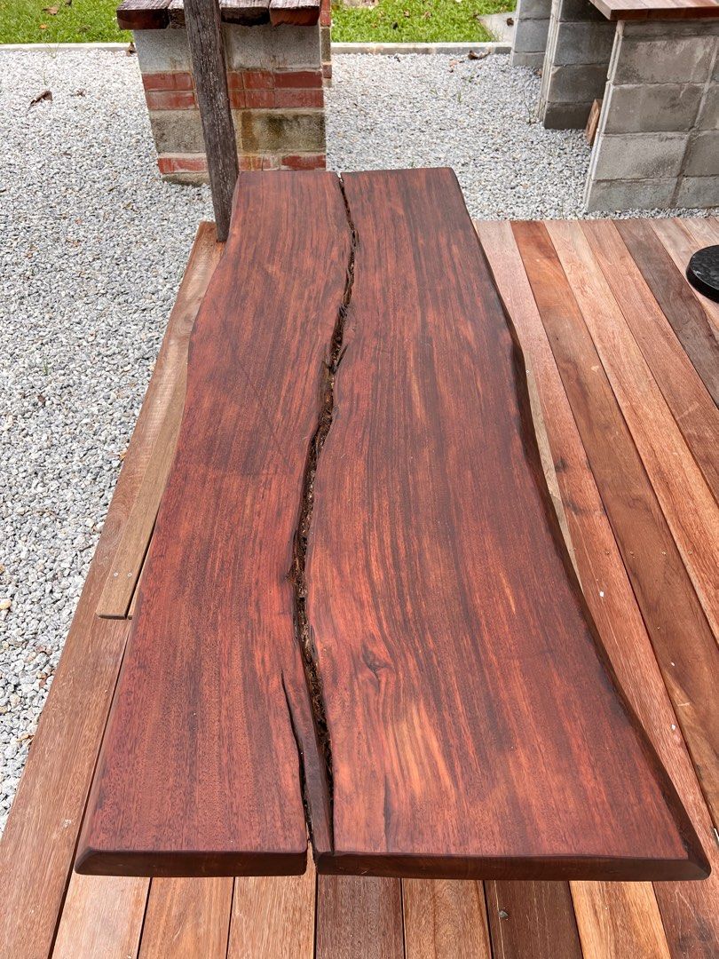Wood slab merbau merah, Furniture & Home Living, Outdoor Furniture on ...