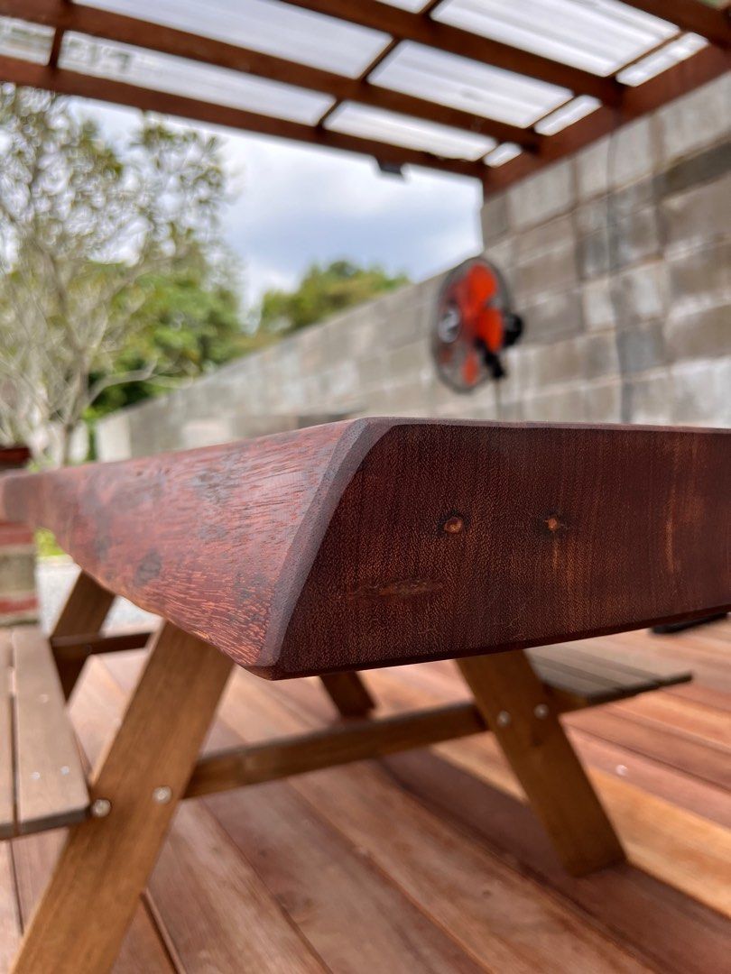 Wood slab merbau merah, Furniture & Home Living, Outdoor Furniture on ...