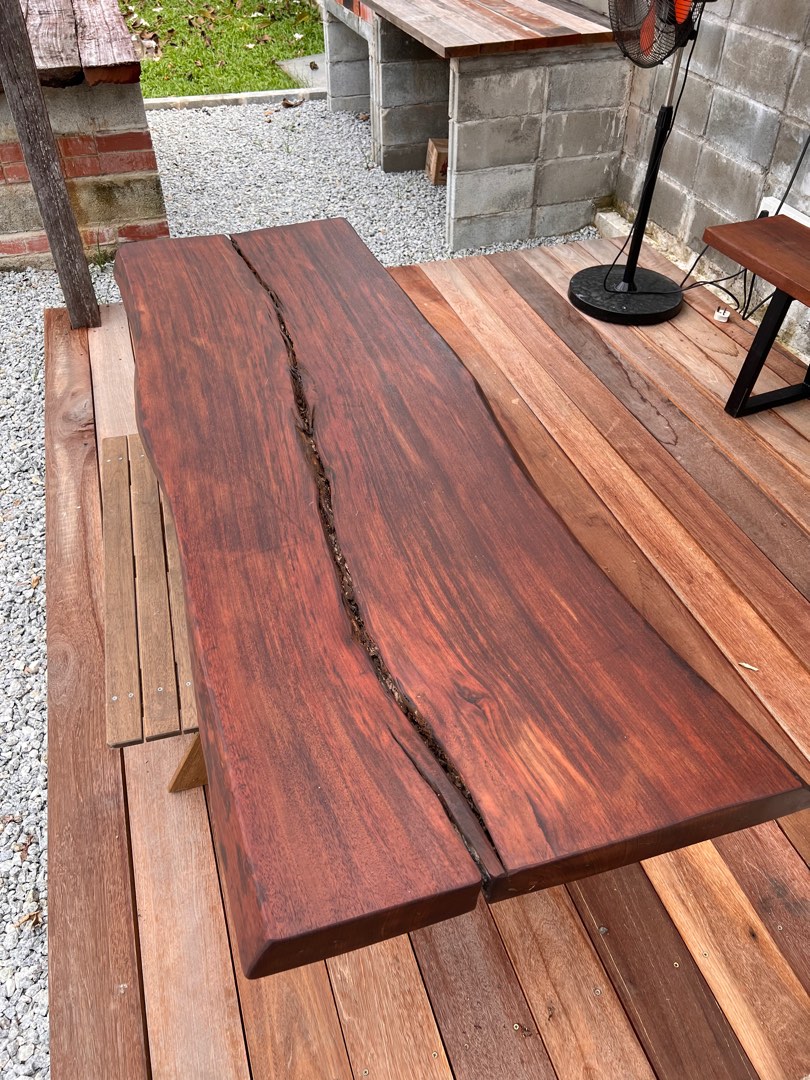 Wood slab merbau merah, Furniture & Home Living, Outdoor Furniture on ...