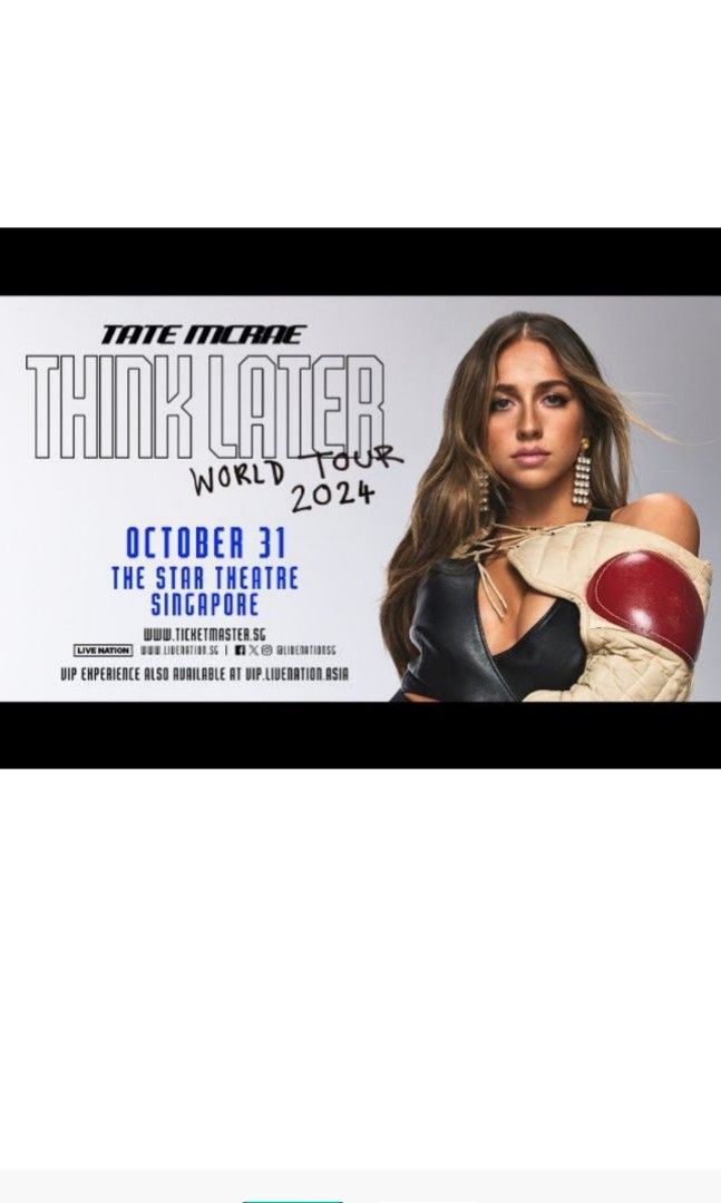 [WTS] Tate McRae (THINK LATER) World Tour 2024, Tickets & Vouchers ...