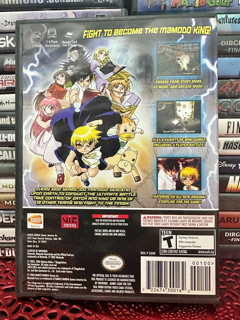 Zatchbell Mamodo Fury for Nintendo Gamecube (GCN) CIB, Video Gaming ...