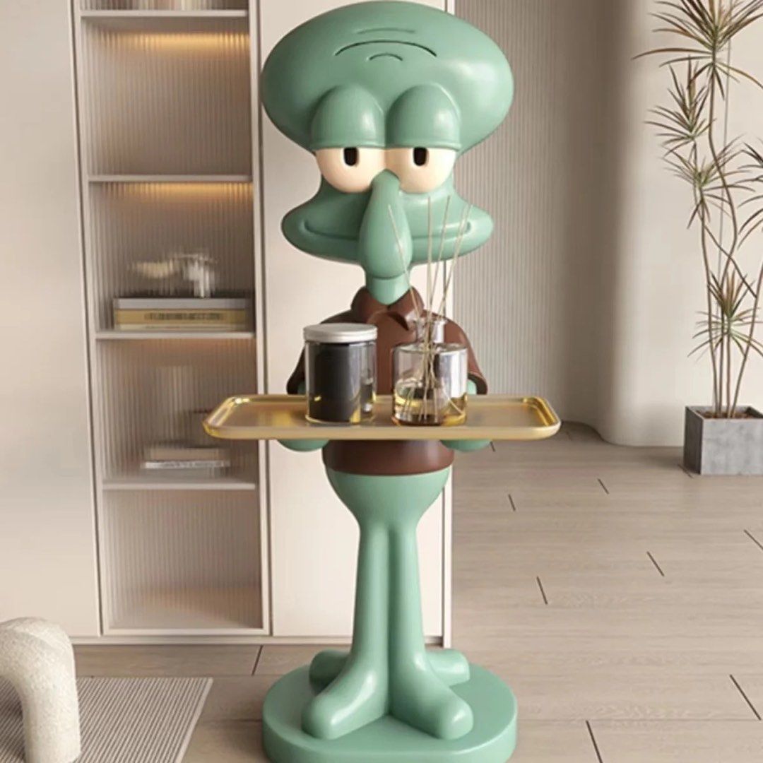 80/100cm Life Size Squidward Worker Statue Spongebob Squarepants Art ...