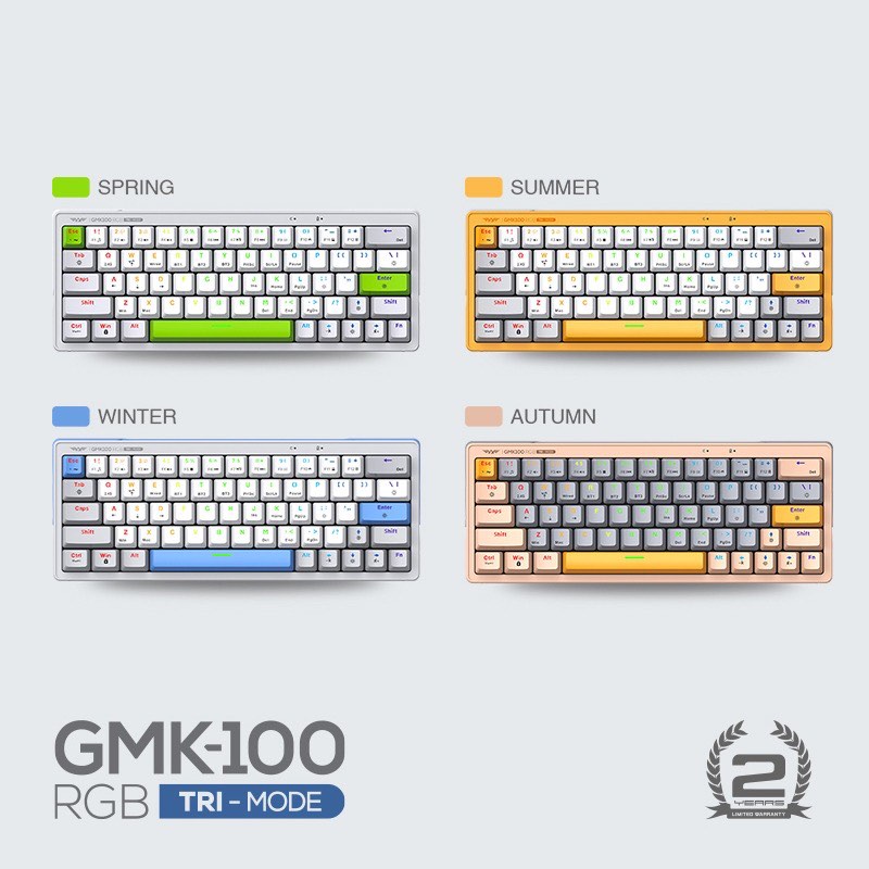 Armaggeddon GMK-100 RGB Gasket Mechanical Keyboard | 3 Modes | 2.4G ...
