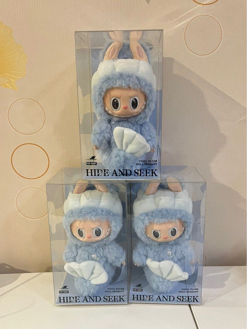 [READ] BN Popmart Labubu Vinyl Plush Doll Pendant: Hide & Seek Merlion ...