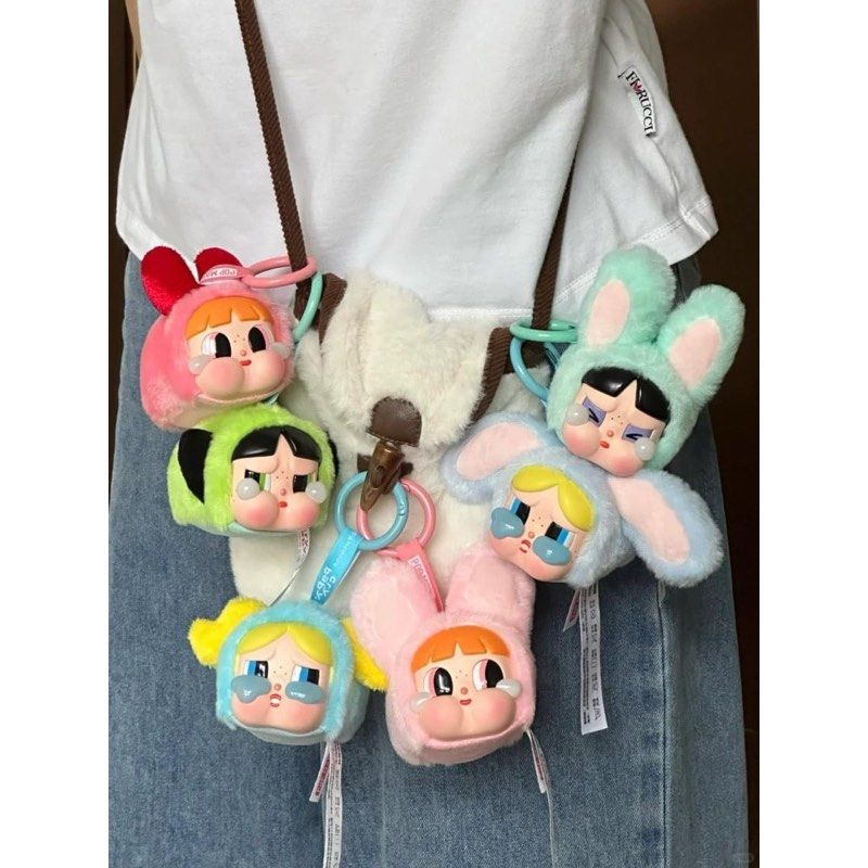 (bnif) official popmart crybaby x powerpuff girls vinyl face plush ...