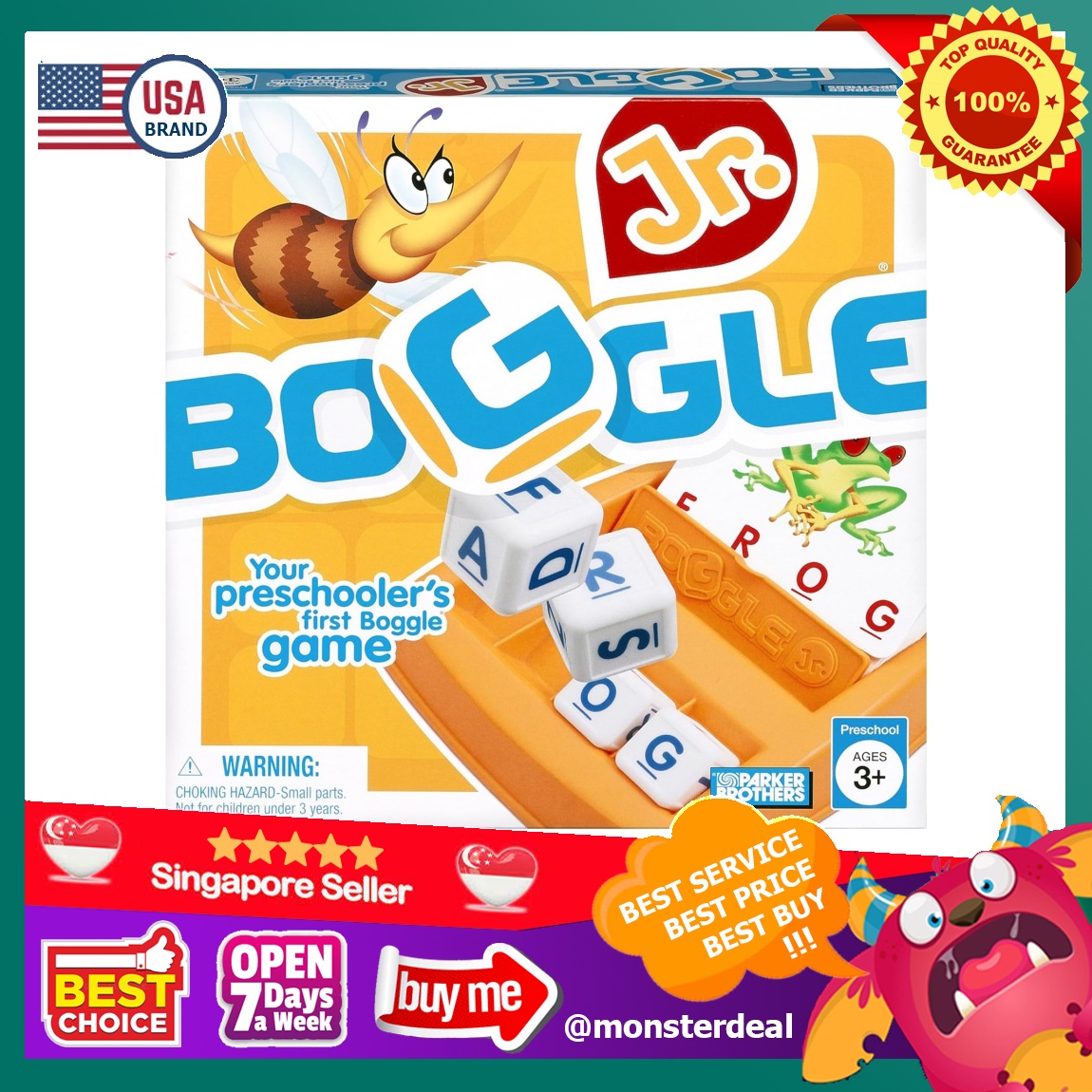 Boggle Junior, Preschool Game, First Boggle Game, Ages 3 and up ...