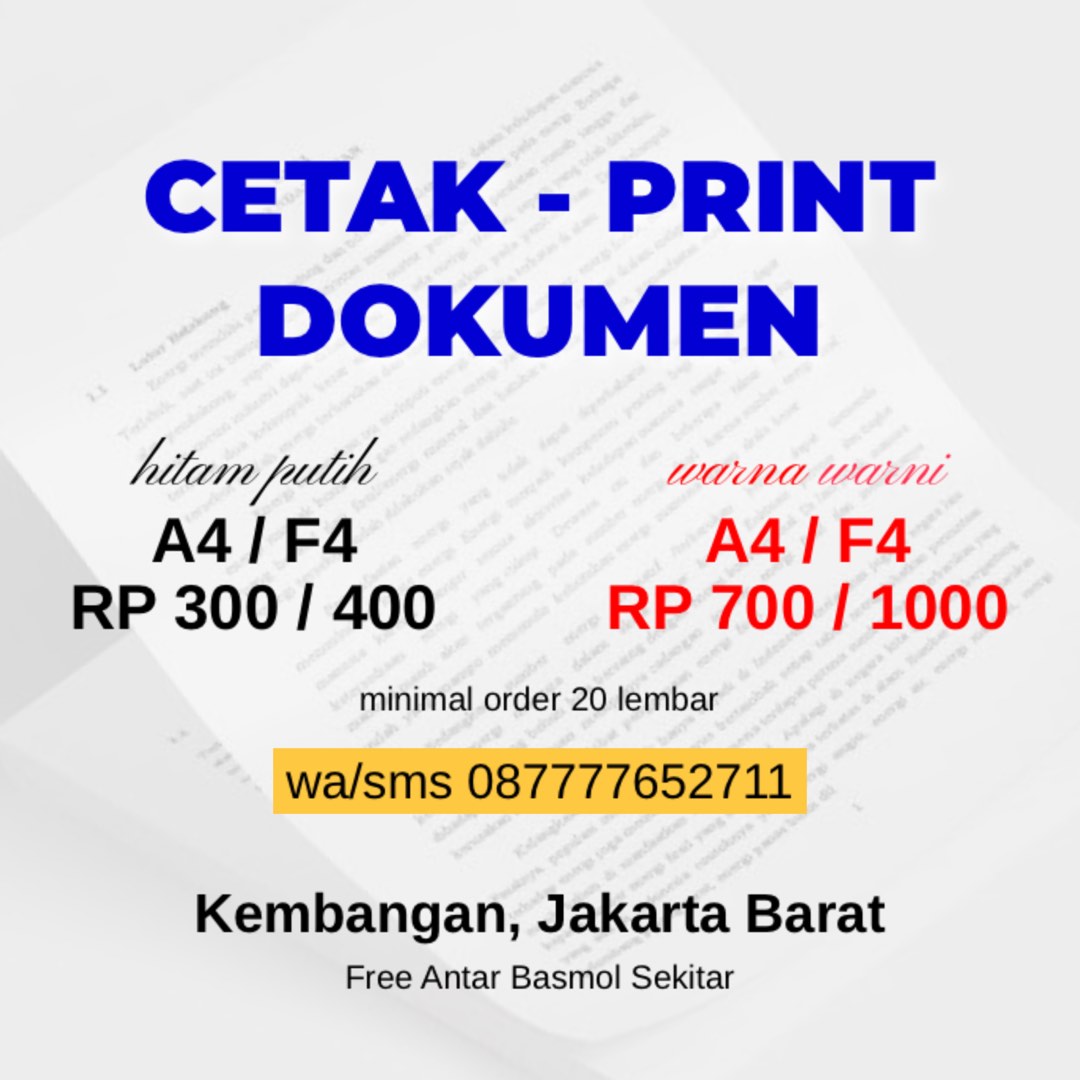 Cetak Print Dokumen Serba Serbi Preorder Di Carousell