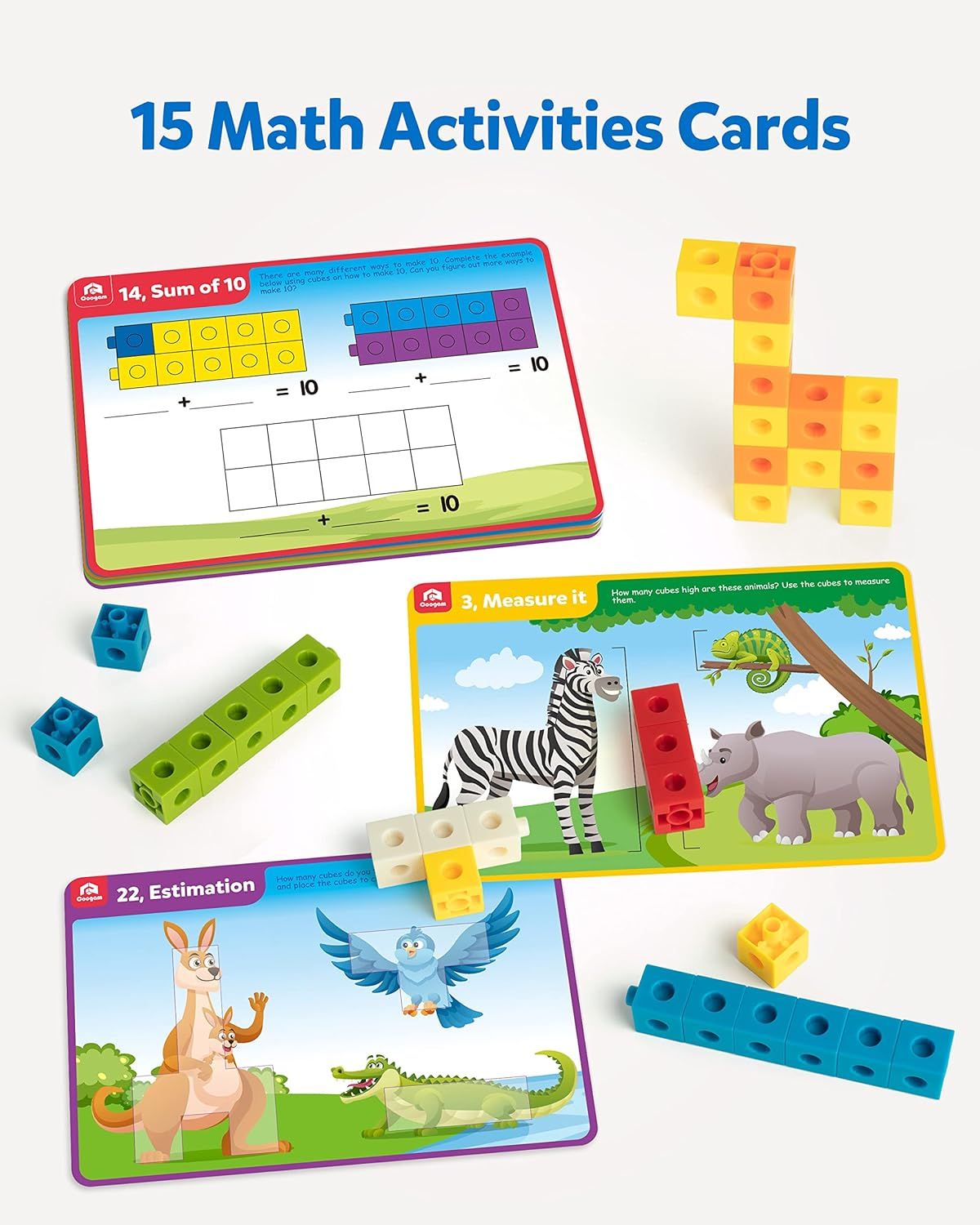 Coogam Mathlink Cubes Numberblock Toy, Manipulatives Number Counting ...