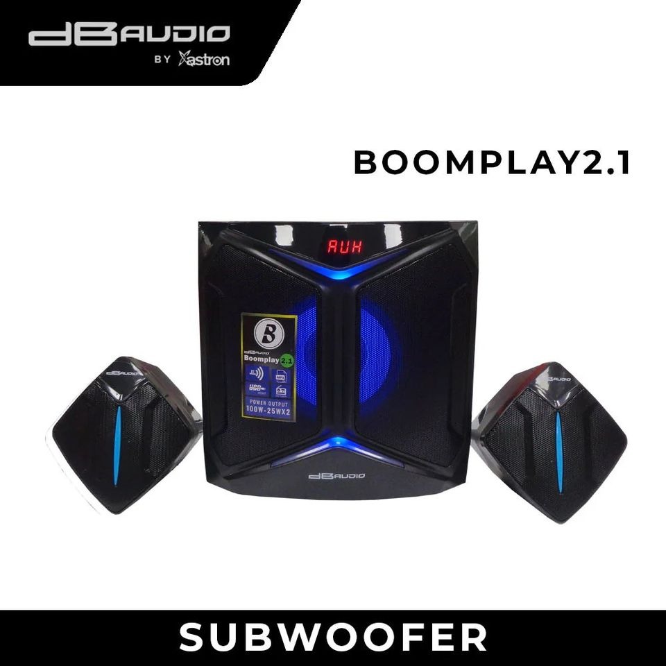 DbAudio Boom Play 2.1 (100watts + 25watts x2) Speaker Subwoofer, Audio ...