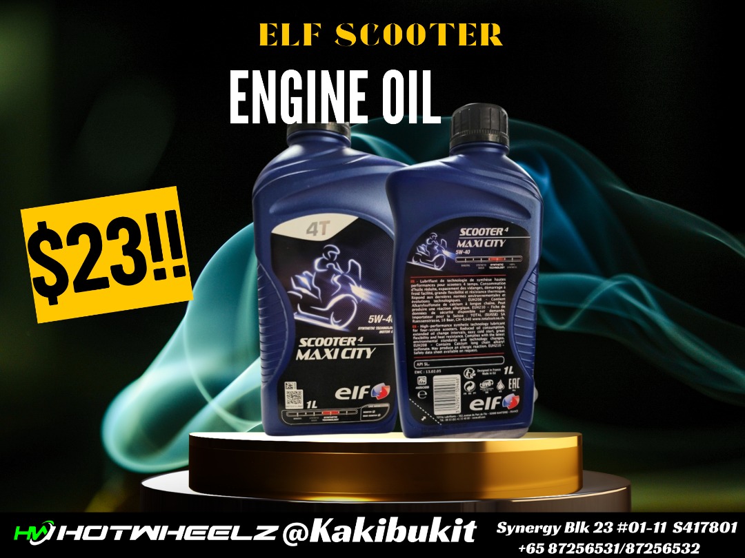ELF 5W40 Scooter Servicing Fully Synthetic Lubricant Engine Oil ...