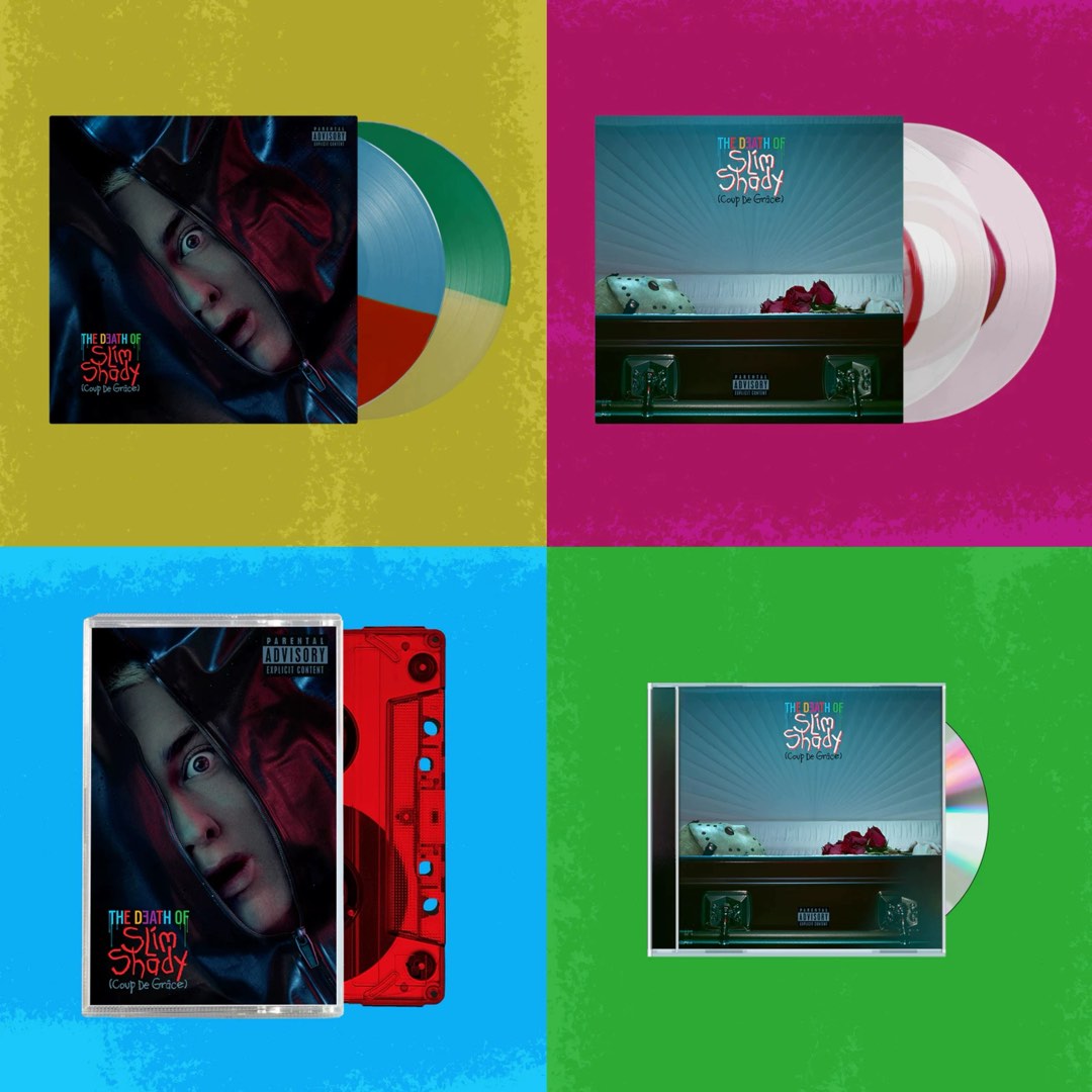 Eminem THE DEATH OF SLIM SHADY blood stain crayon vinyl CD cassette 2LP ...