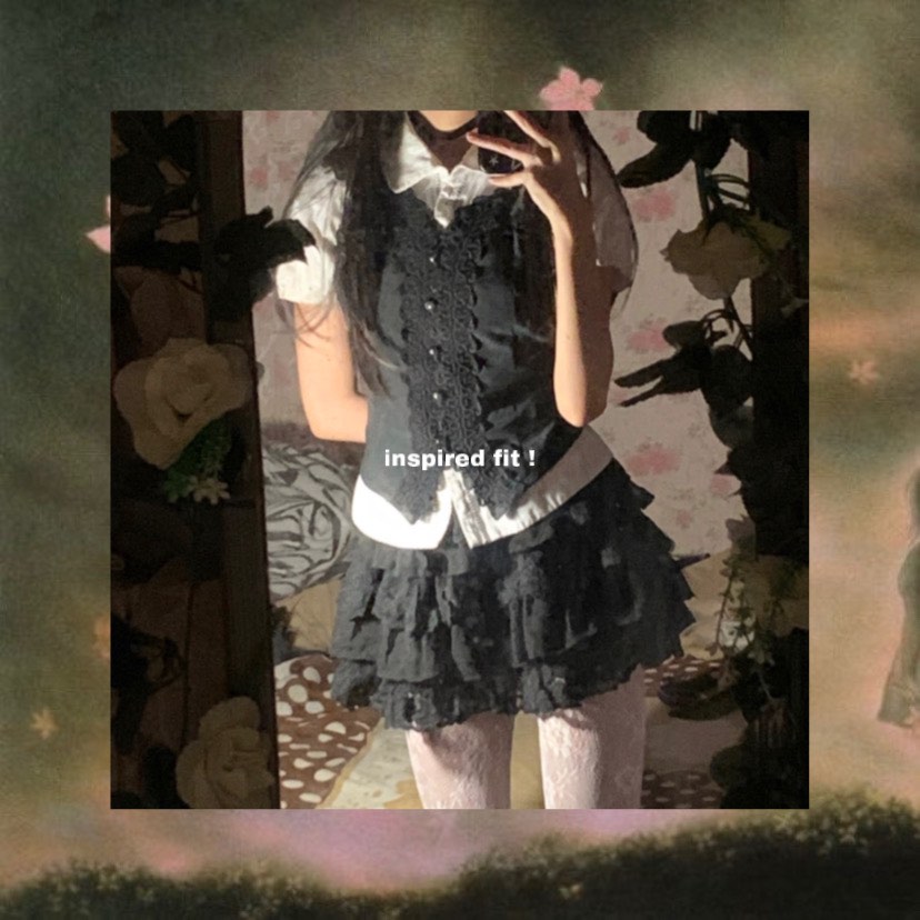Fatal frame inspired blouse top good for layering dark coquette dainty ...