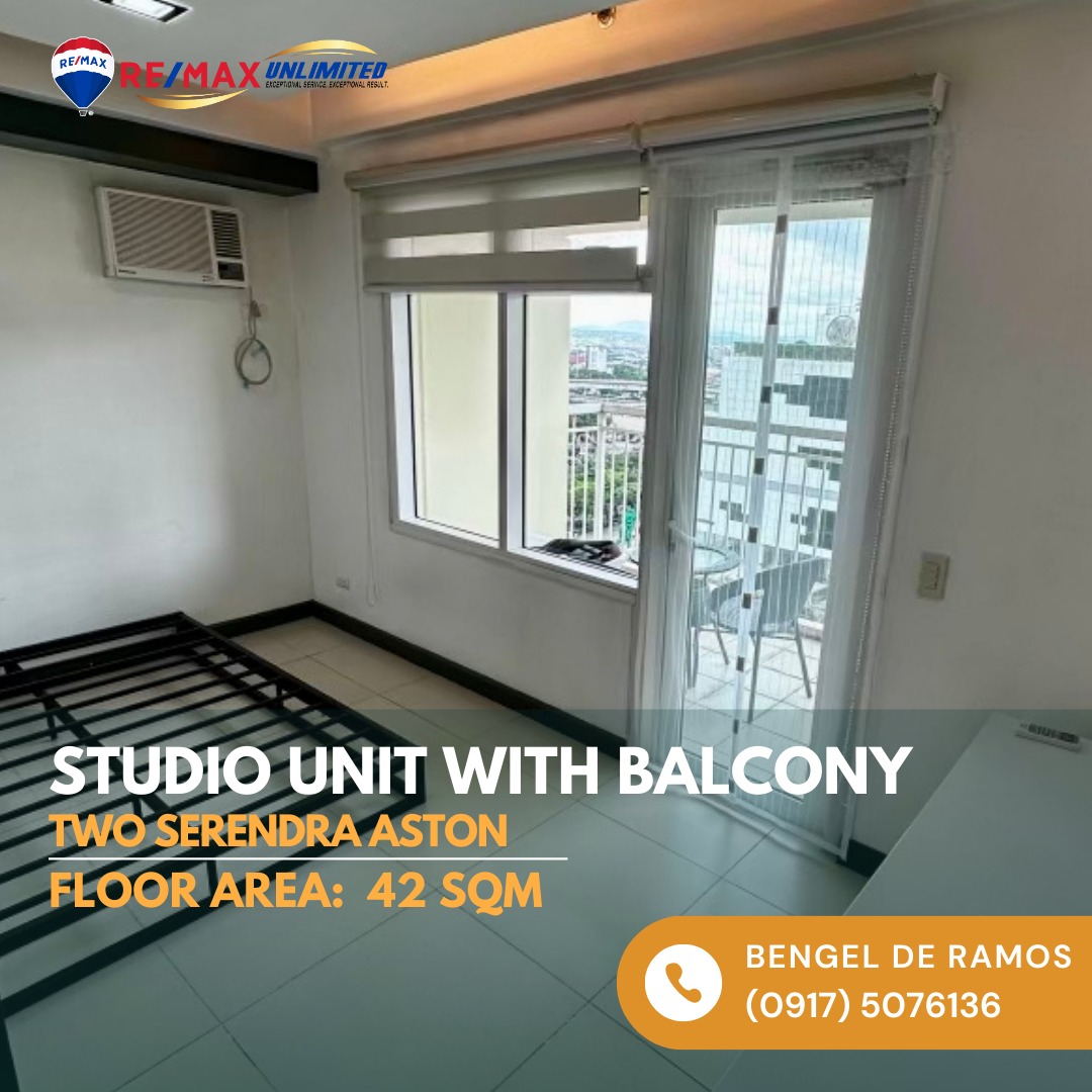 FOR SALE | STUDIO UNIT WITH BALCONY at Two Serendra Aston, Property ...