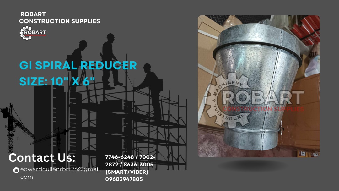 GI Spiral Reducer Size: 10" x 6", Commercial & Industrial, Construction ...
