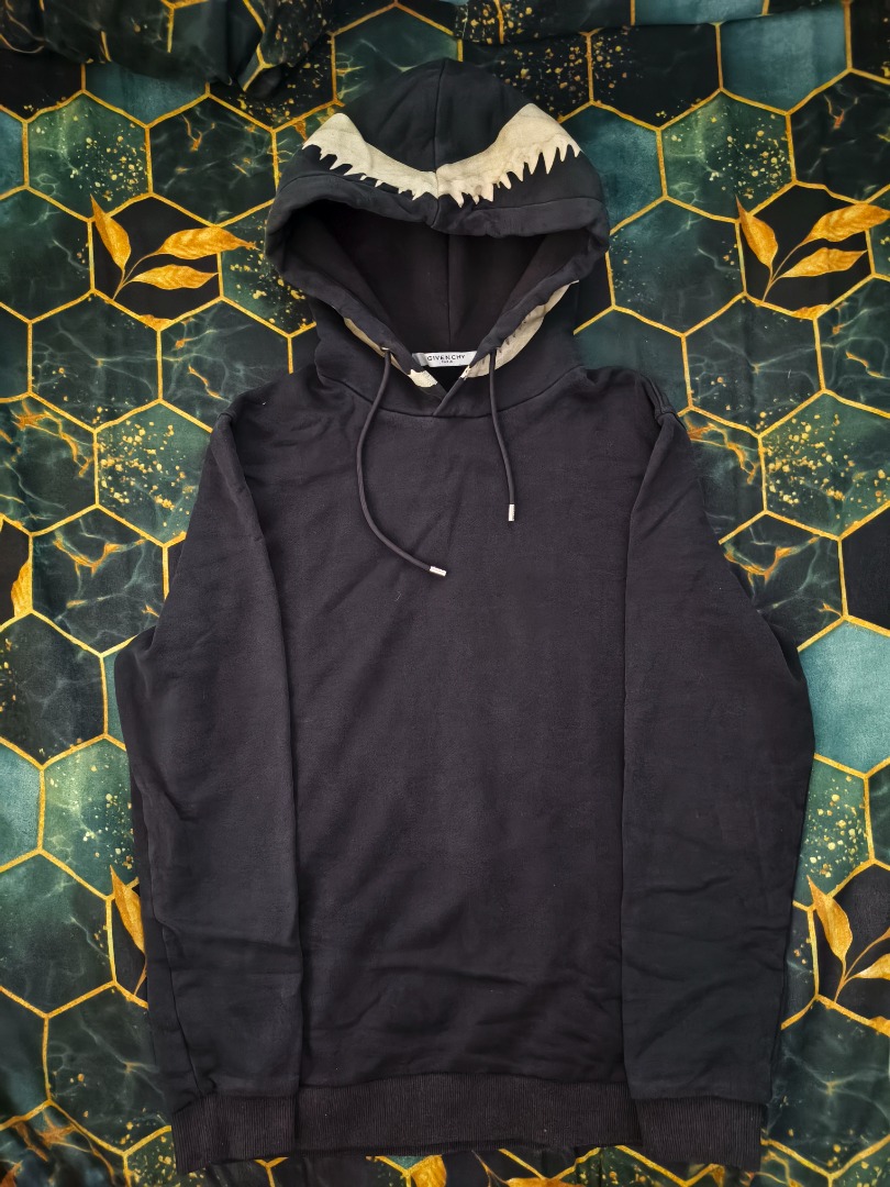 Givenchy PARIS Shark Teeth Black Hoodie Size L, Men's Fashion, Coats ...