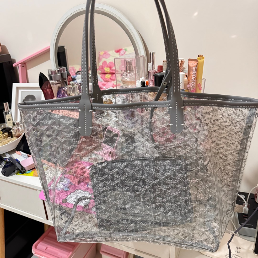 Goyard Transparent with pouch, Luxury, Bags & Wallets on Carousell