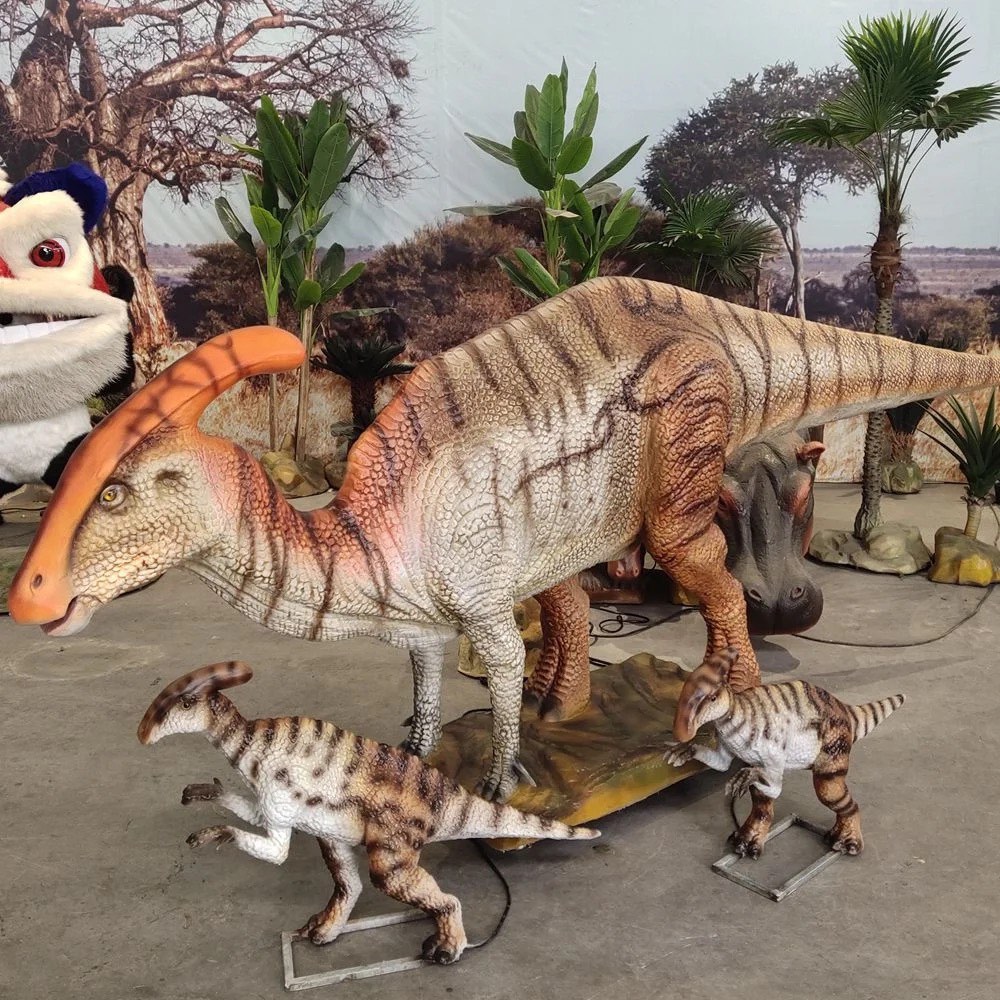 1M-50M Length Animatronic Parasaurolophus Life Size Dinosaur Jurassic ...