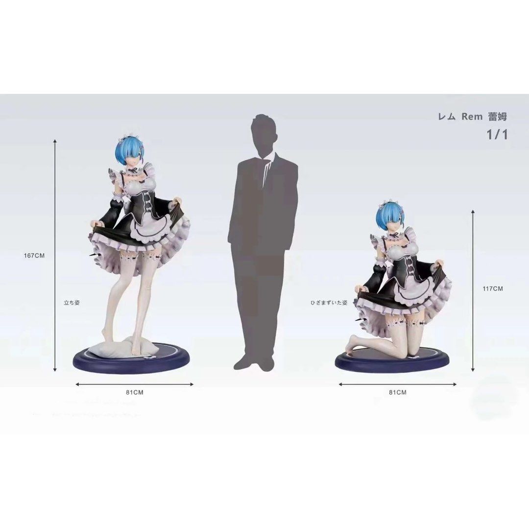 167cm/117cm Life Size Rem Re:Zero Statue Figure Anime, Hobbies & Toys ...