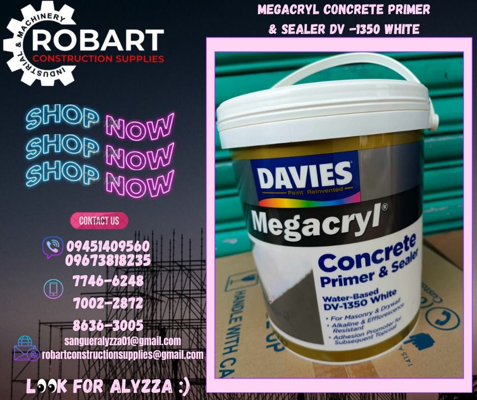 Megacryl Concrete Primer & sealer DV -1350 White, Commercial ...