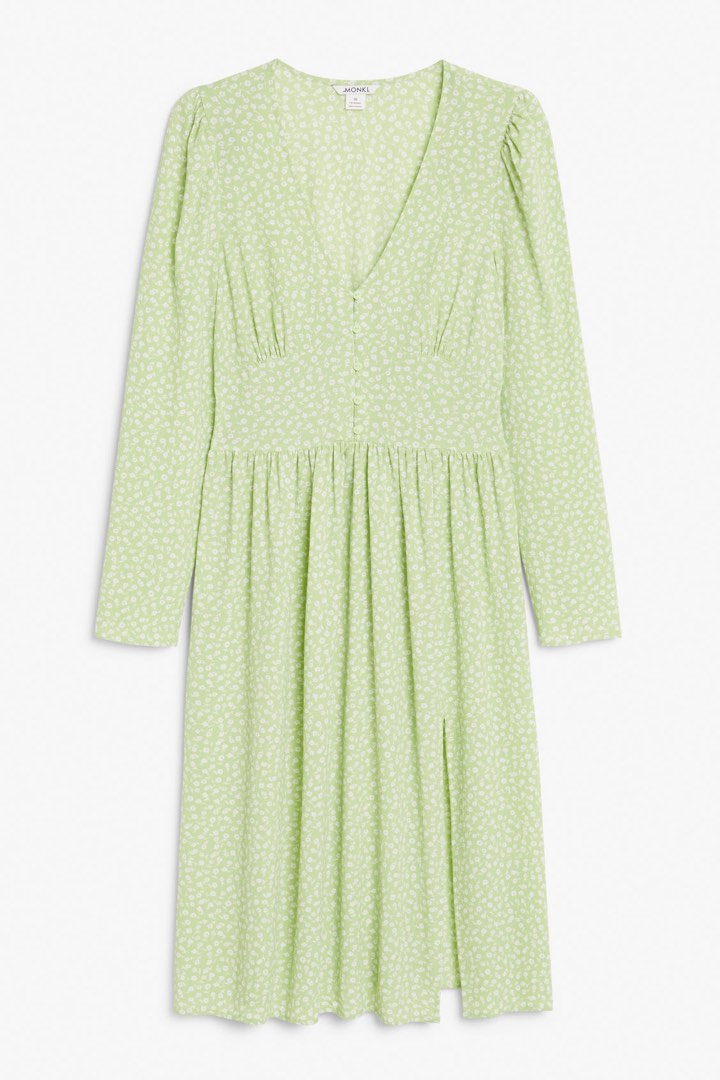 Monki green floral v neck midi dress, Women's Fashion, Dresses & Sets ...