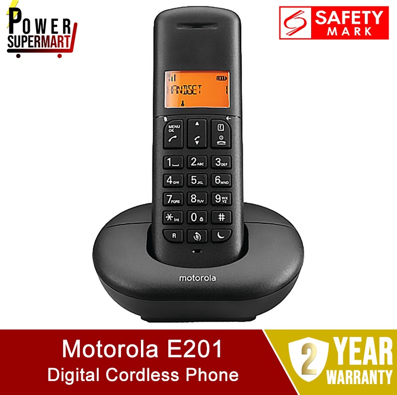 Motorola E201 Digital Cordless Phone. Call Blocking Technology. Bright ...