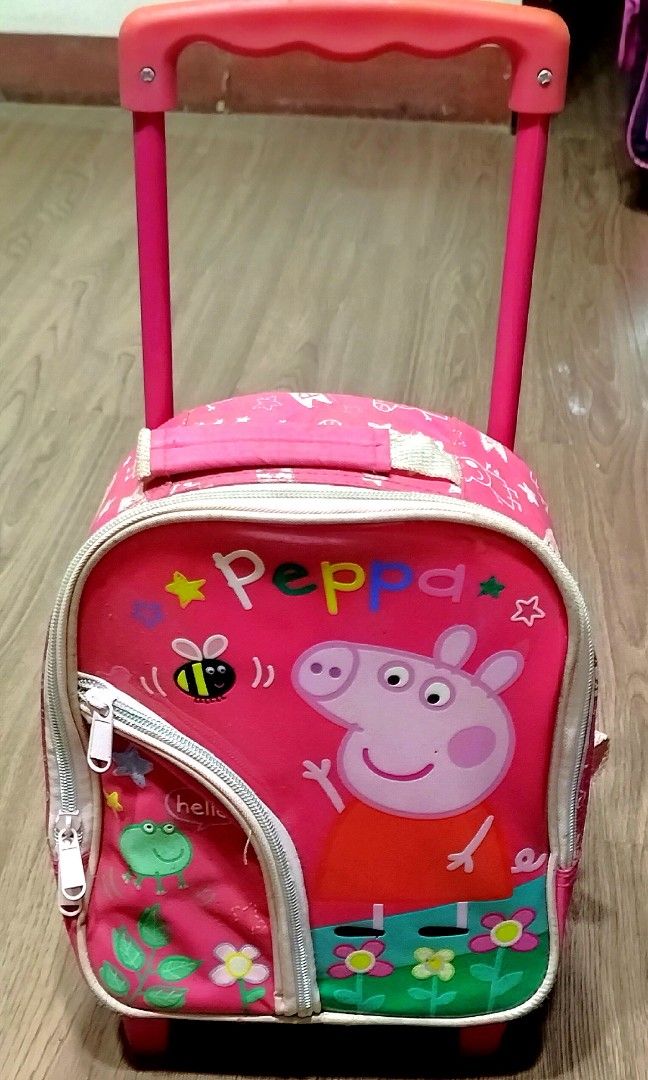 Peppa Pig Backpack with Roller-Stand and Handle for Toddler Kids, Women ...