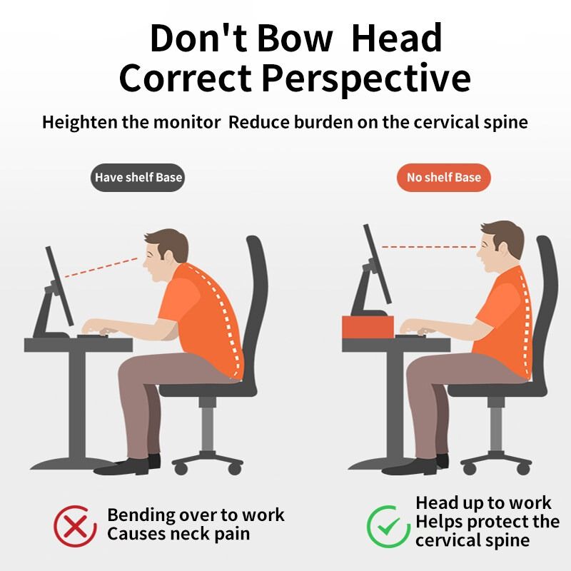 PM Computer Monitor Stand Wood Desktop Thickened Screen Increased shelf ...