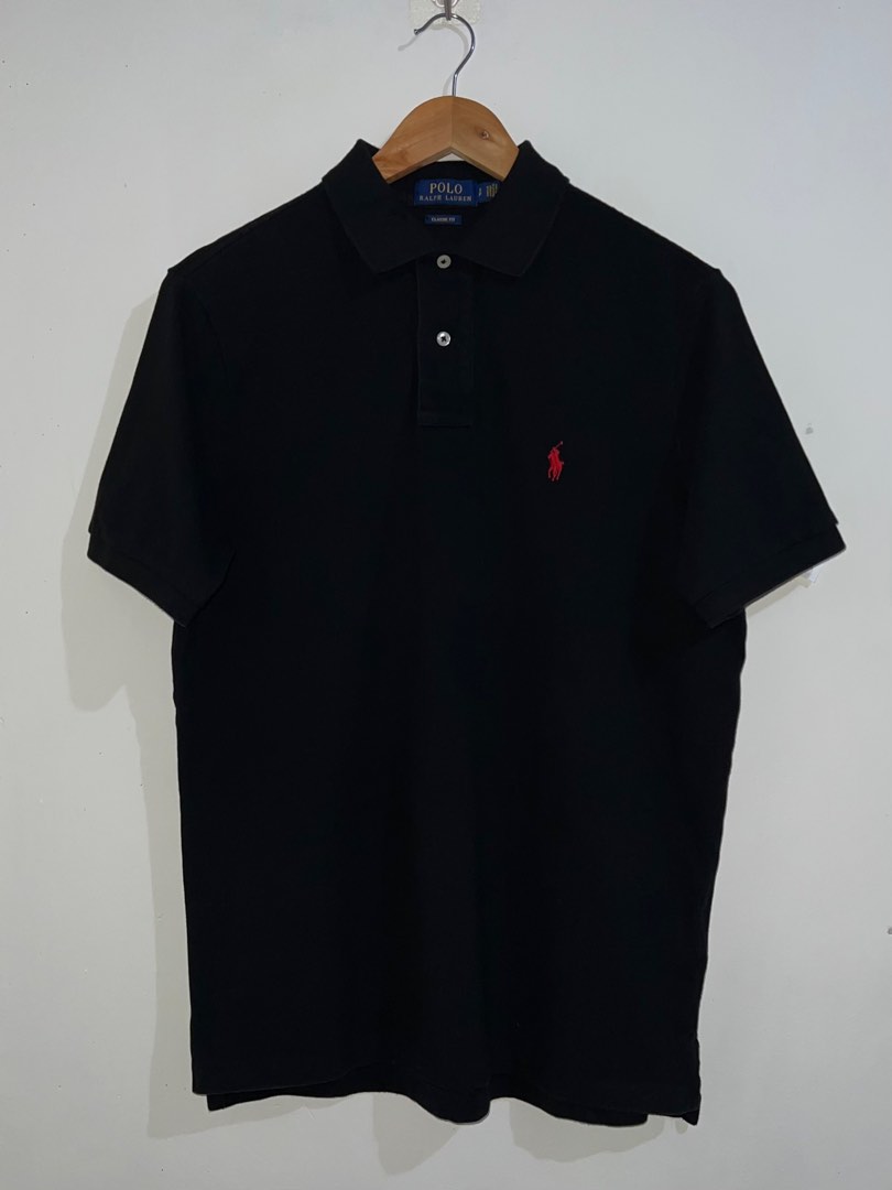 Polo Ralph Lauren black polo shirt, Men's Fashion, Tops & Sets, Tshirts & Polo Shirts on Carousell