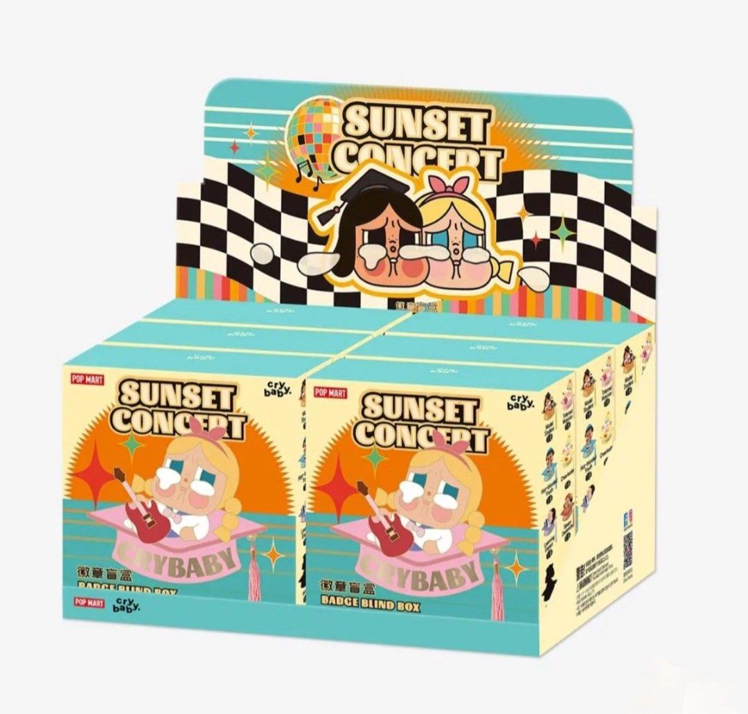 POPMART CRYBABY - SUNSET CONCERT BADGE BLIND BOXES, Hobbies & Toys ...