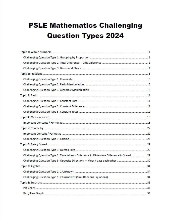 PSLE Mathematics Challenging Question Types 2024, Hobbies & Toys, Books ...