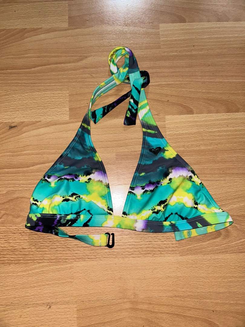 Roxy Multi-colored Triangle Bikini Top, Women's Fashion, Swimwear ...