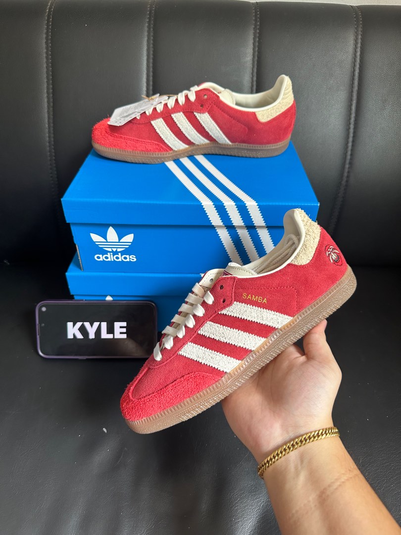 Samba OG TAL Scarlet Red, Women's Fashion, Footwear, Sneakers on Carousell