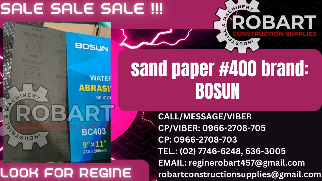 sand paper #400 brand: BOSUN, Commercial & Industrial, Construction ...