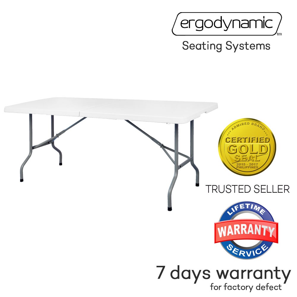 Sumo ST-7230F Fold-in-Half Top Rectangular Folding Plastic Table ...