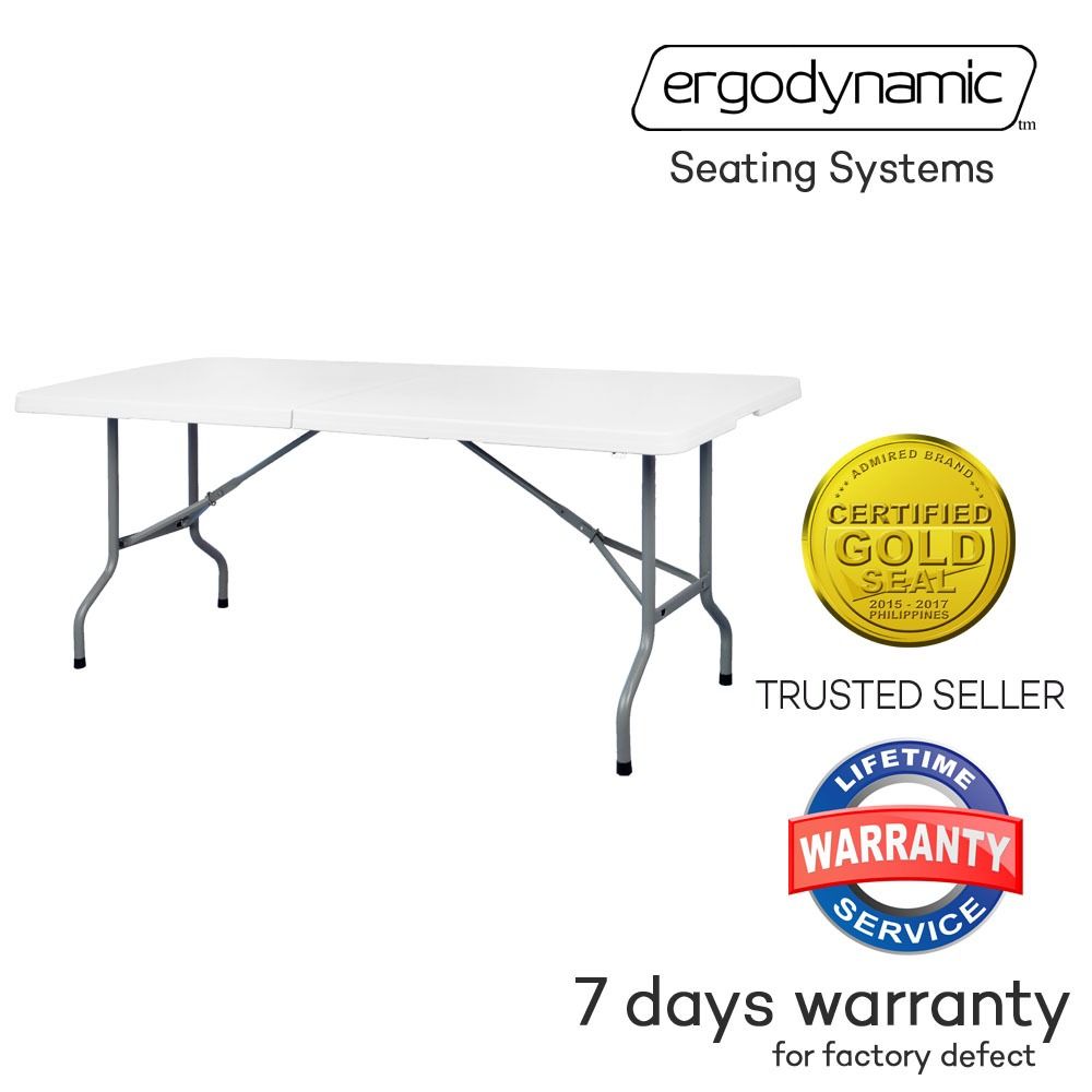 Sumo ST-7230F Fold-in-Half Top Rectangular Folding Plastic Table ...