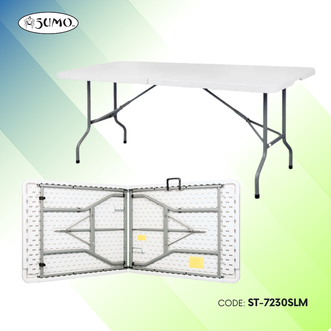 Sumo ST-7230SLM Rectangular 6FT. Fold-in-Half with Folding steel legs ...