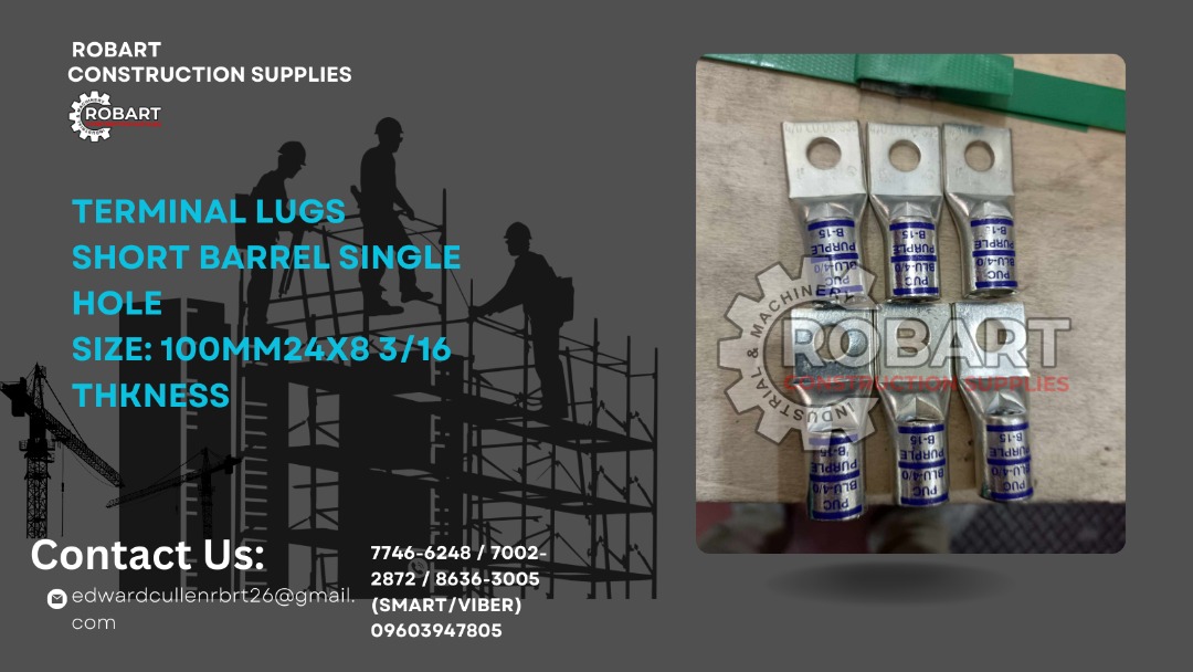 Terminal Lugs Short Barrel Single Hole, Commercial & Industrial ...