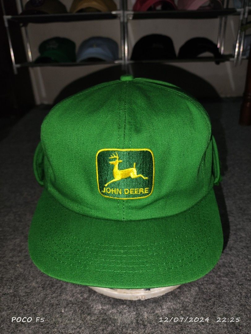 Vintage John Deere K-Products Green Ear Flap Trapper Trucker Hat USA ...