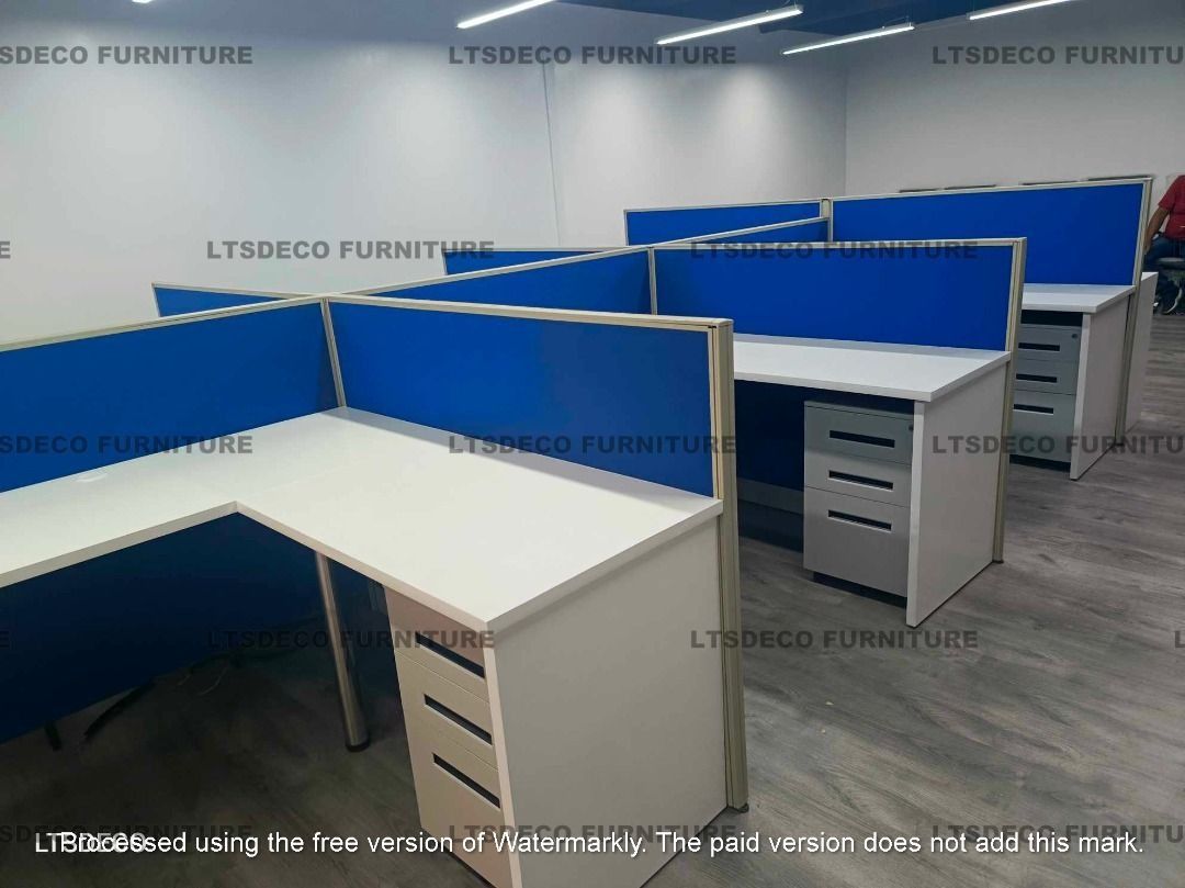 WORKSTATION L*-SHAPE TABLE OFFICE PARTITIONS, Furniture & Home Living ...