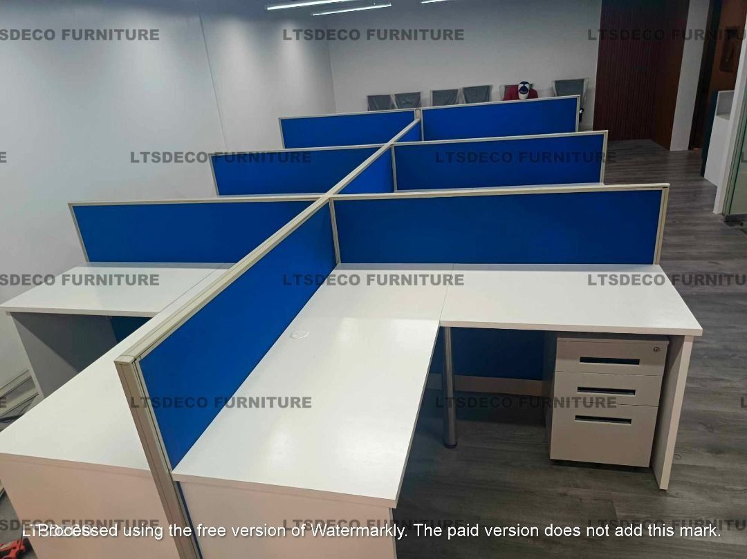 WORKSTATION L*-SHAPE TABLE OFFICE PARTITIONS, Furniture & Home Living ...