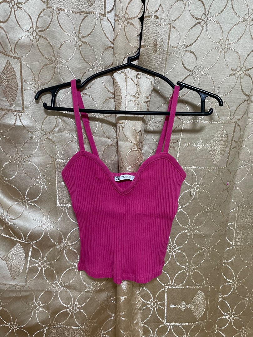 Zara Pink Sleeveless String Top, Women's Fashion, Tops, Sleeveless on ...