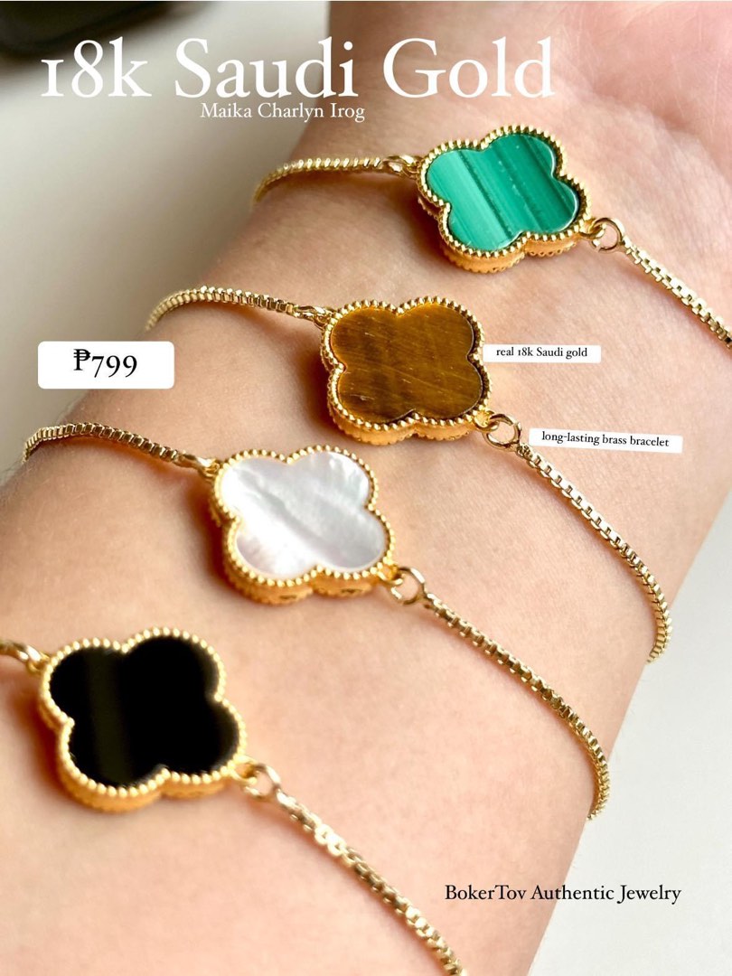 18k Saudi Gold VCA Adjustable, Women's Fashion, Jewelry & Organizers ...