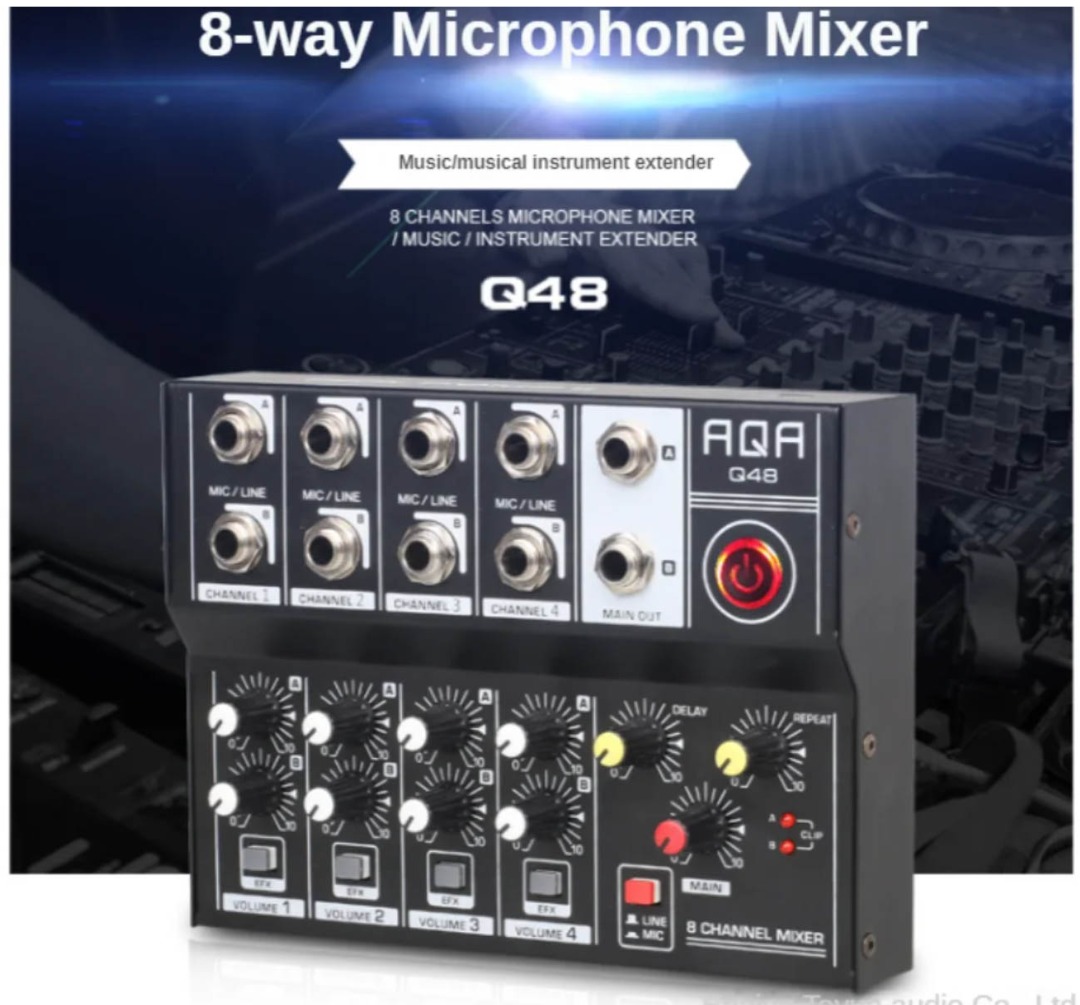 8 Channels Microphone Mixer Music Instrument Extender With Delay ...