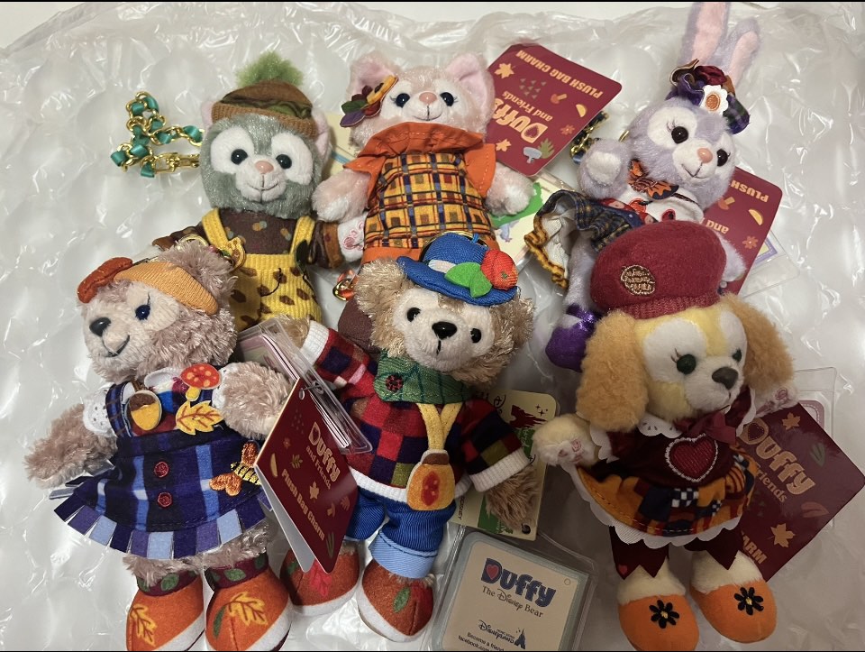 香港迪士尼樂園 港迪 秋日 KC 全套 絕版 官方 Duffy and friends key chain Linabell ...
