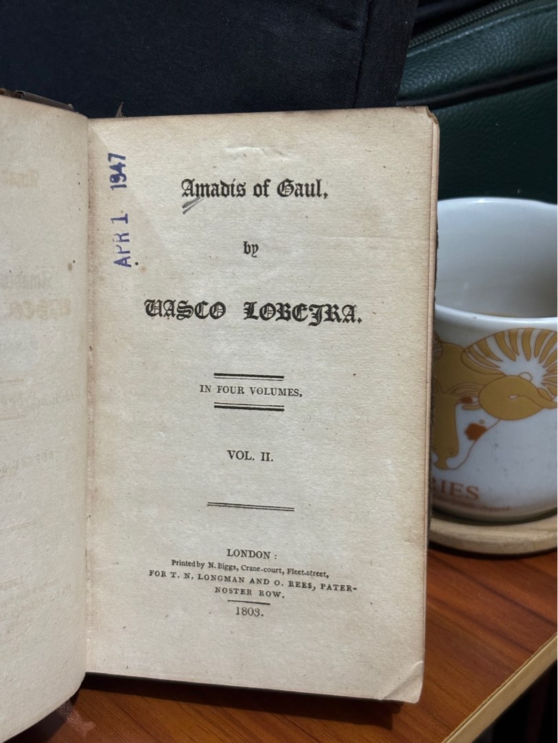 Amadis de Gaula (Amadis of Gaul). Volume 2 of 4. Published in 1803, in ...