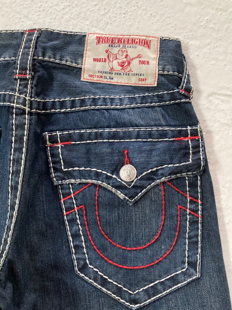 Authentic True Religion Red Stich Slim cut for Men’s, Actual Waistline ...