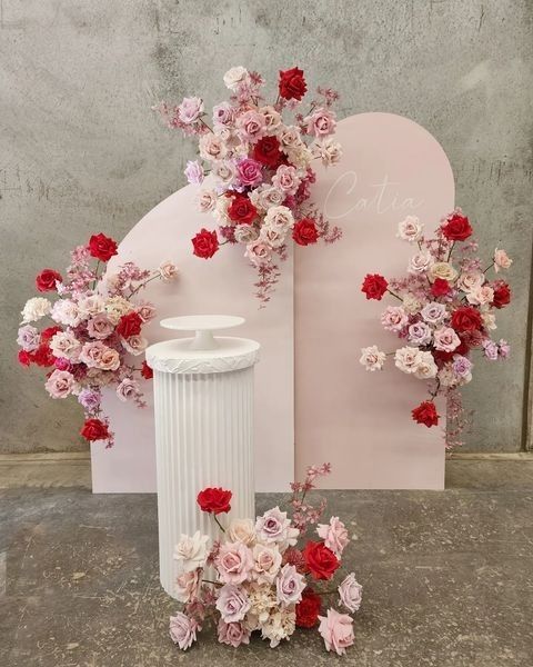 Birthday party panel decorations for surprise setup pakej flower arch ...