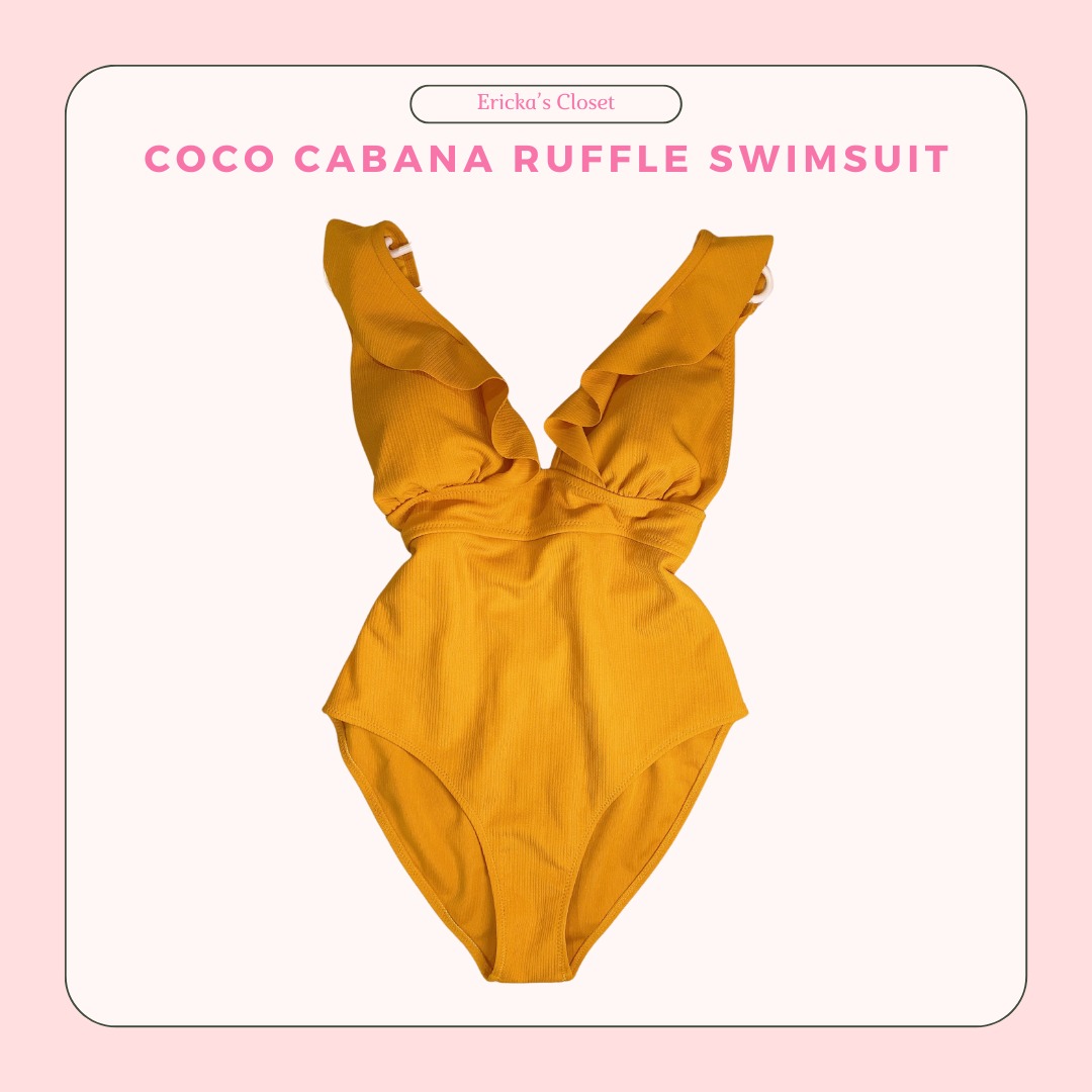 Coco Cabana Ruffle One-piece Swimsuit (Yellow), Women's Fashion ...